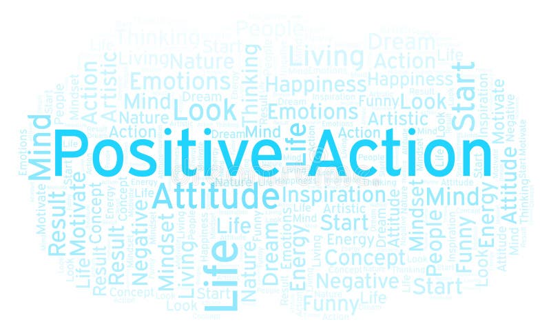 Positive Action Word Cloud, Made with Text only. Stock Illustration ...