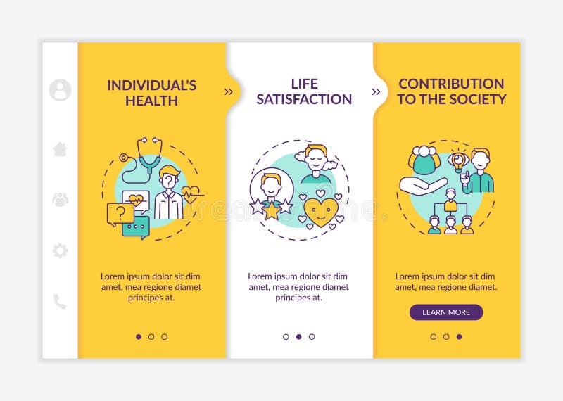 Positive Adult Development Benefits Onboarding Vector Template Stock ...