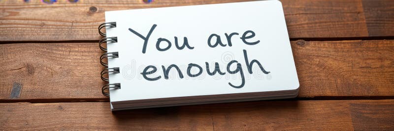 Positive Affirmation Written on a Notepad Resting on a Rustic Wooden ...