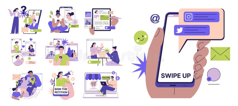 Positive Aspects of Social Networks Set. Characters Learning New ...