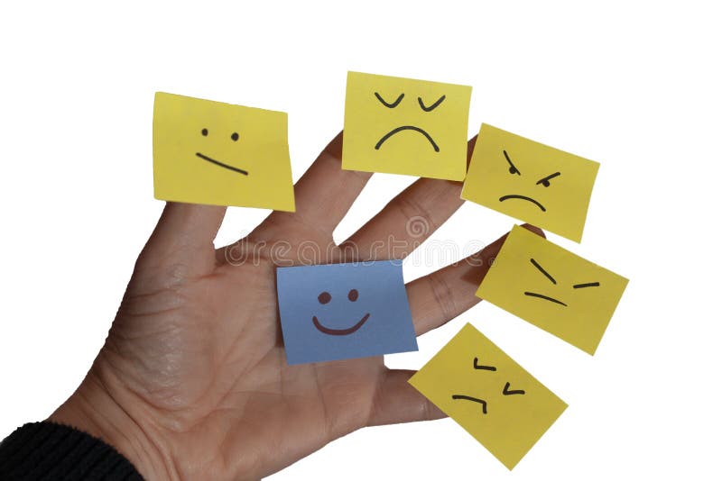 Positive Attitude with Office Notes with Multiple Faces and One that ...