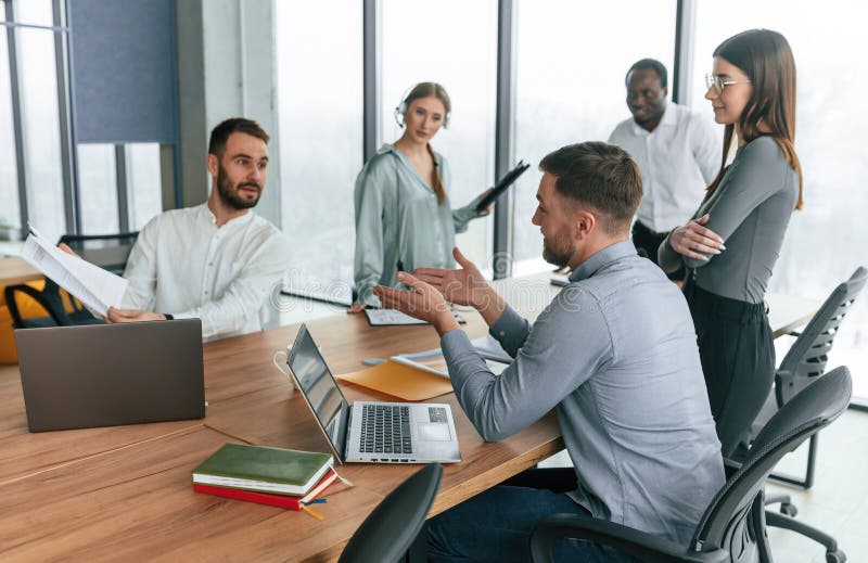 Positive Attitude. Team of Office Workers are Together Indoors Stock ...