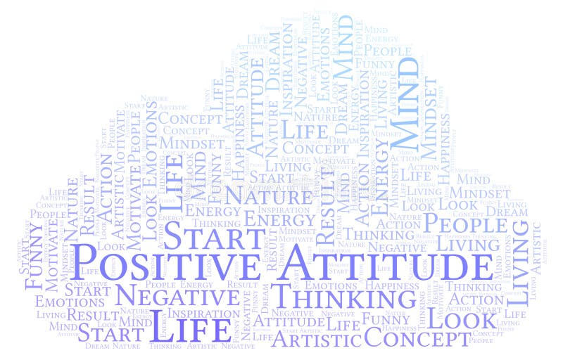 Positive Attitude Word Cloud, Made with Text only. Stock Illustration ...