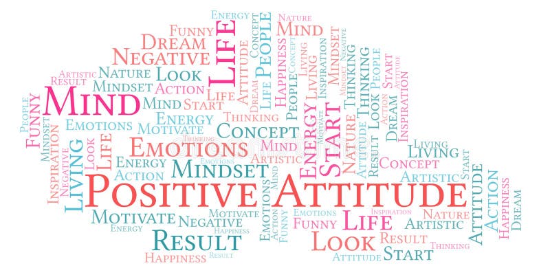 Positive Attitude Word Cloud, Made with Text only. Stock Illustration ...