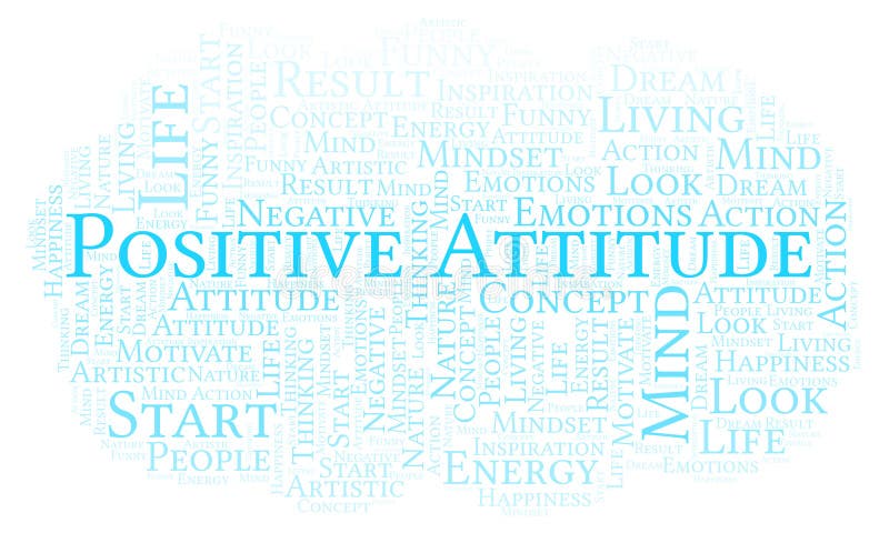 Positive Attitude Word Cloud, Made with Text only Stock Illustration ...