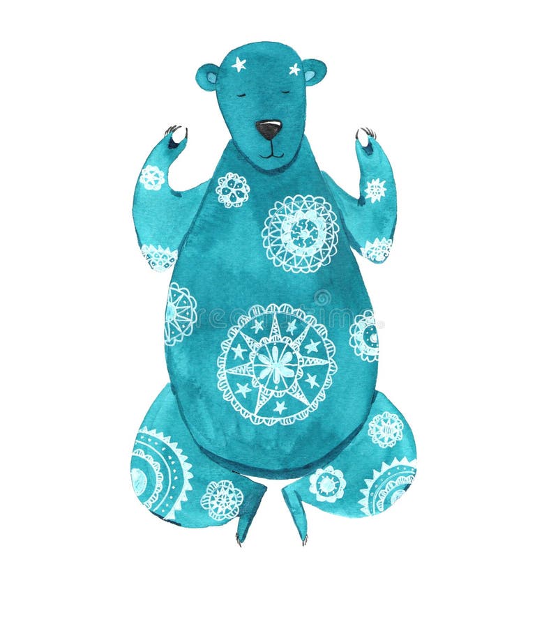 Positive bear stock illustration. Illustration of yoga - 79906600