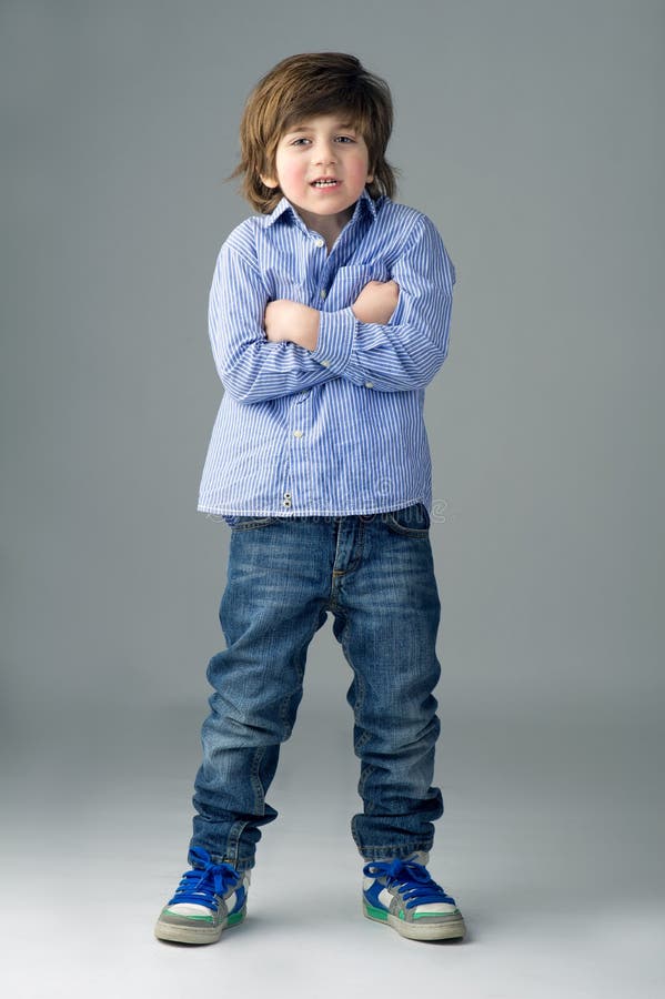 Positive Beautiful Kid Isolated Stock Image - Image of middle, little ...