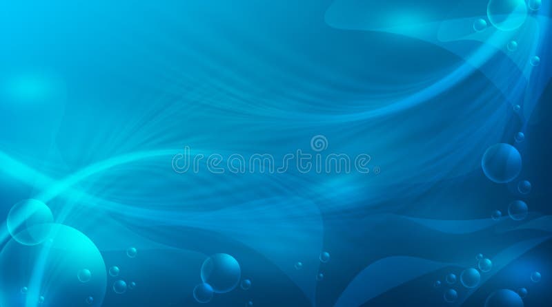 Positive Blue Background. Depth and Bubbles. Radiance and Light Stock ...