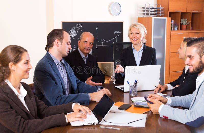 Positive Brainstorming in Office Stock Photo - Image of partnership ...