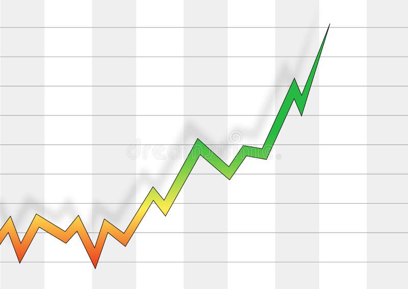 Positive Business Trend Chart Stock Illustration - Illustration of ...