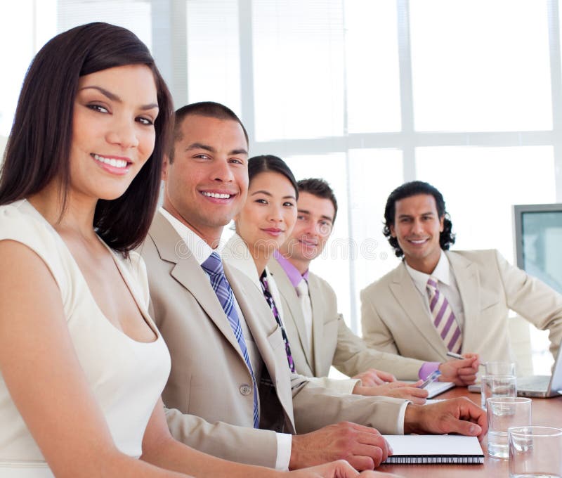 Positive Business People Working at Computers Stock Photo - Image of ...
