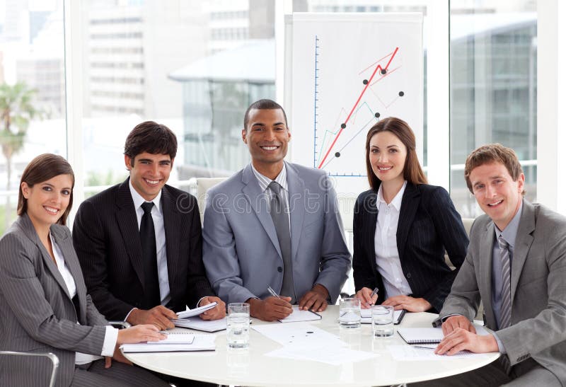 Positive Business People in a Meeting Stock Image - Image of ...