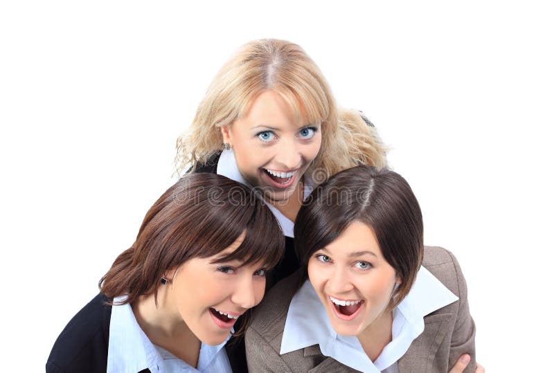 Positive Business Women, Looking Up and Smiling. Stock Image - Image of ...
