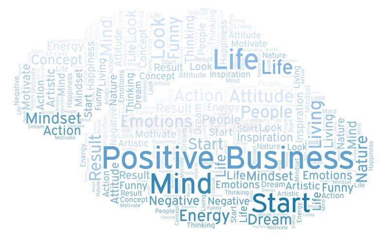 Positive Business Word Cloud, Made with Text only. Stock Illustration ...