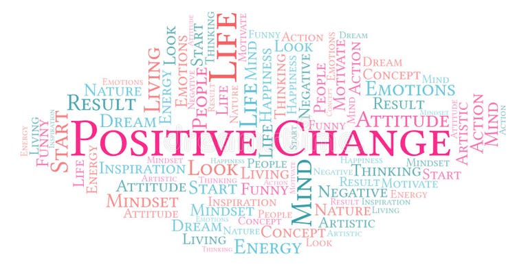 Positive Change Word Cloud, Made with Text only. Stock Illustration ...