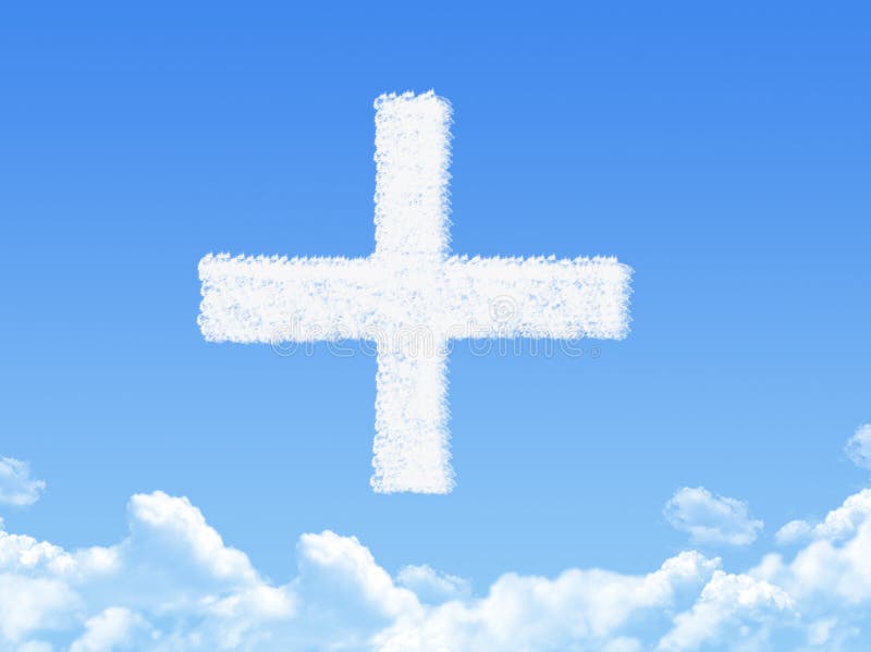 Positive clouds symbol stock illustration. Illustration of subtraction ...