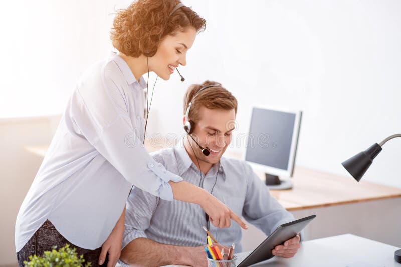 Positive Colleagues Working in the Office Stock Photo - Image of modern ...