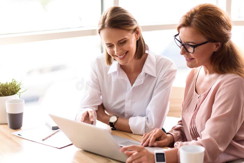 Positive Colleagues Working Together Stock Photo - Image of cooperation ...