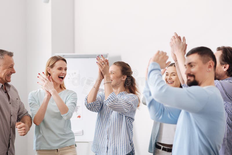Positive Command Doing Physical Exercises Stock Photo - Image of ...