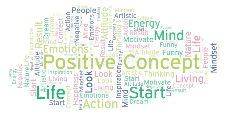 Positive Concept Word Cloud, Made with Text only. Stock Illustration ...