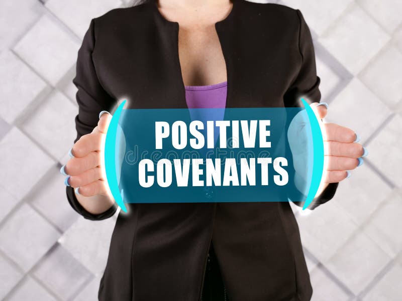 POSITIVE COVENANTS Phrase on the Screen Stock Photo - Image of fund ...