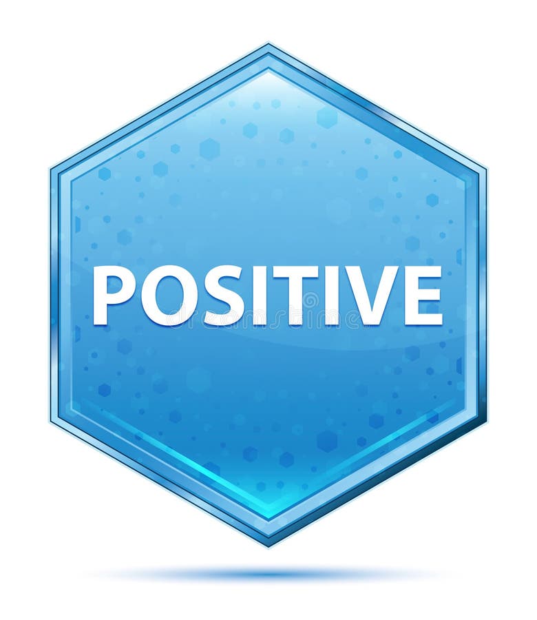 Positive Crystal Blue Hexagon Button Stock Illustration - Illustration ...