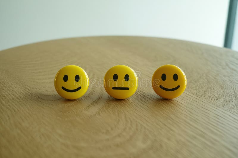 Positive Customer Satisfaction Three Yellow Smiley Faces Expressing ...