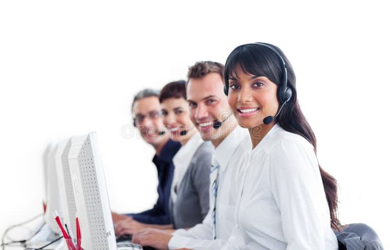 Positive Customer Service Representatives Stock Photo - Image of email ...