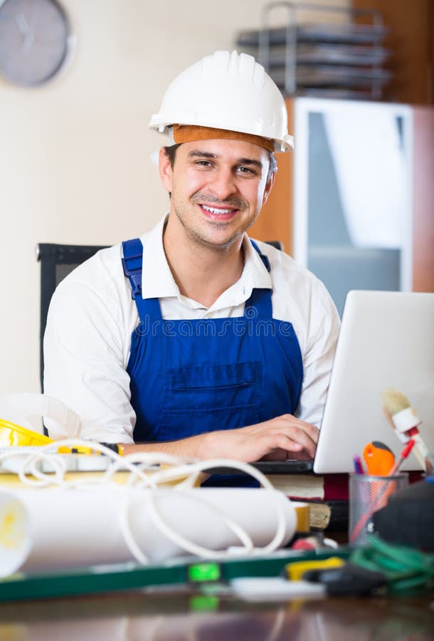 Designer-constructor at Work Place Stock Photo - Image of inside ...