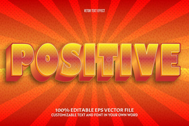 Positive Editable Text Effect 3 Dimension Emboss Comic Style Stock ...