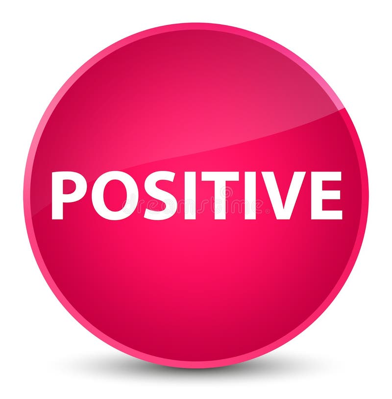 Positive Elegant Pink Round Button Stock Illustration - Illustration of ...