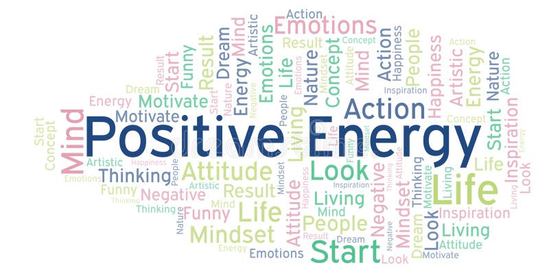 Positive Energy Word Cloud, Made with Text only. Stock Illustration ...