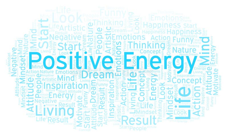 Positive Energy Word Cloud, Made with Text only Stock Illustration ...