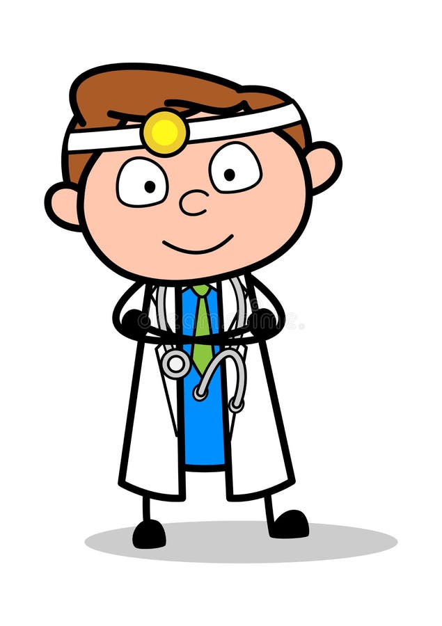 Positive Expression - Professional Cartoon Doctor Vector Illustration ...