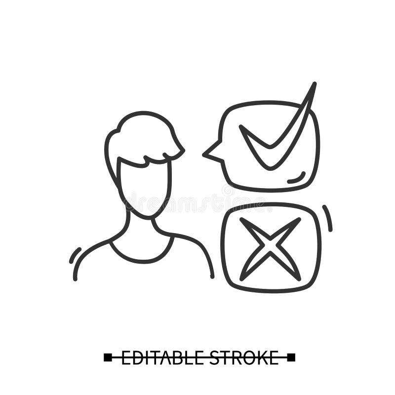 Customer Choice Icon. Client Avatar with Choice Options Picogram ...