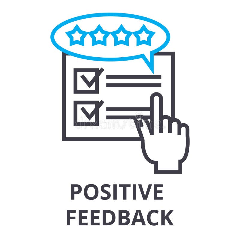 Positive Feedback Thin Line Icon, Sign, Symbol, Illustation, Linear ...