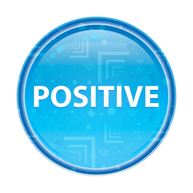 Positive Floral Blue Round Button Stock Illustration - Illustration of ...