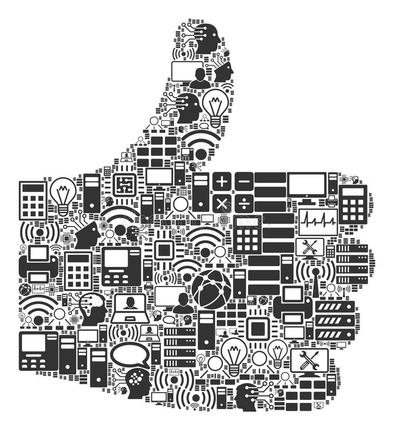 Positive Gesture Composition Icon for BigData and Computing Stock ...