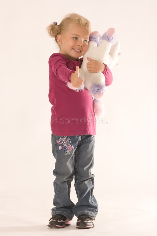 Positive Girl with Cuddly Toy Stock Image - Image of girl, pretty: 21475283
