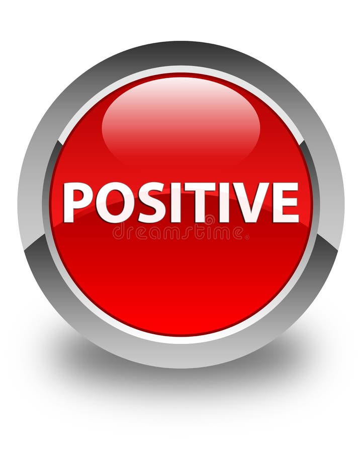 Positive Glossy Black Round Button Stock Illustration - Illustration of ...