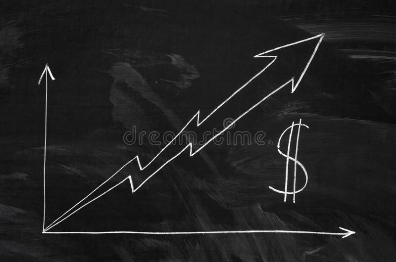 Positive Graph on Blackboard Stock Photo - Image of diagram, analysis ...