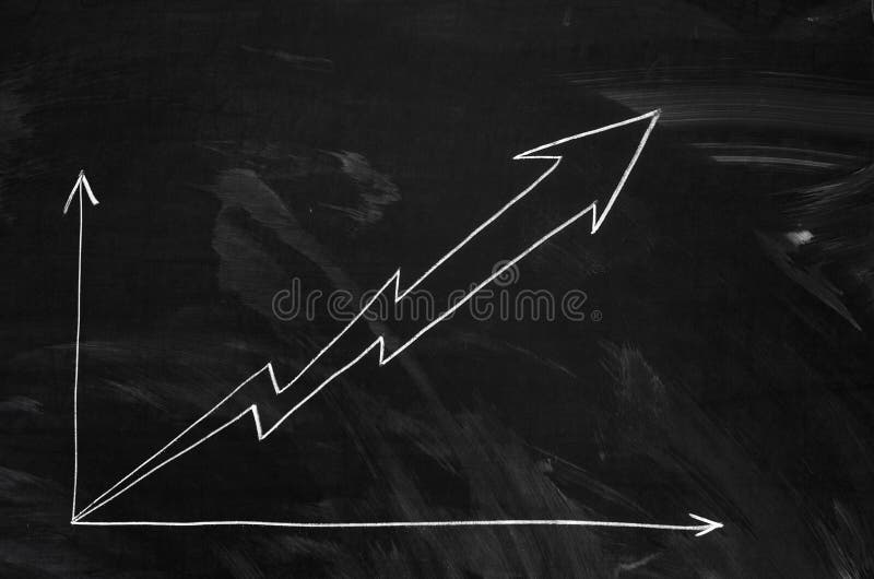 Positive Graph on Blackboard Stock Image - Image of chart, drawing ...