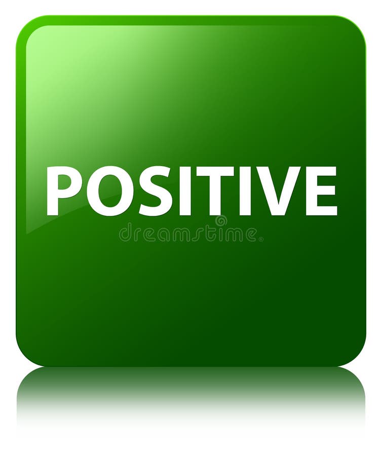 Positive Green Square Button Stock Illustration - Illustration of text ...