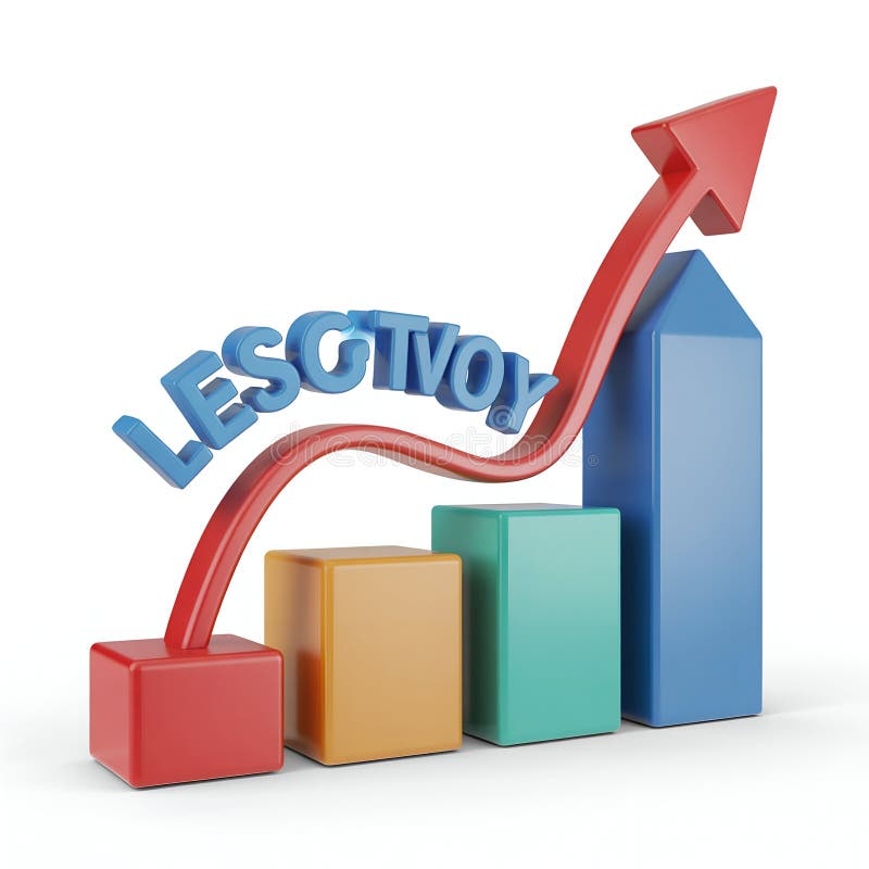 Positive Growth Chart with Red Arrow Symbolizing Success and ...