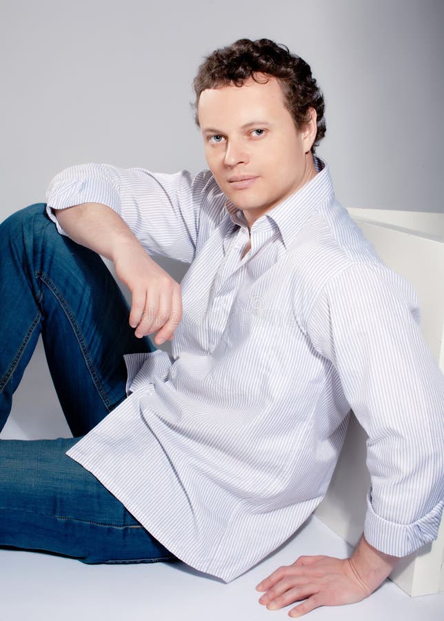 Handsome man wearing jeans stock image. Image of fashion - 29732065