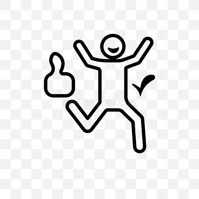 Positive Human Vector Linear Icon Isolated on Transparent Background ...