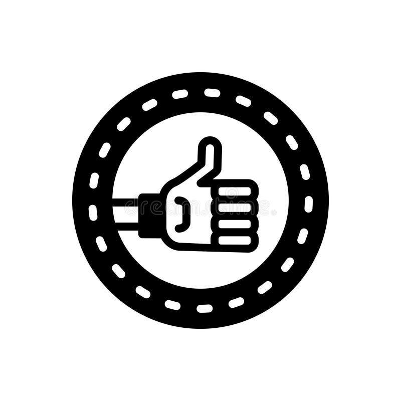 Black Solid Icon for Positive, Ok and Thumb Stock Vector - Illustration ...