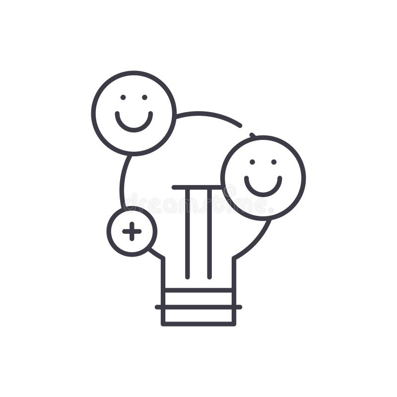 Positive Idea Thinking Icon, Linear Isolated Illustration, Thin Line ...