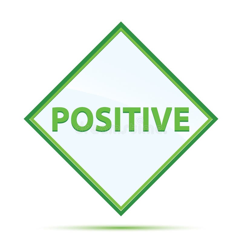 Positive Modern Abstract Green Diamond Button Stock Illustration ...
