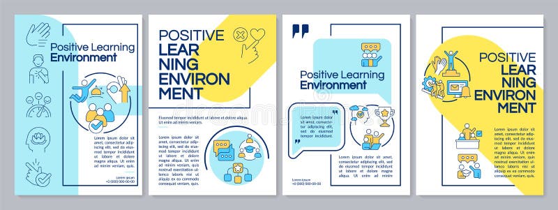 Positive Learning Environment Blue and Yellow Brochure Template Stock ...
